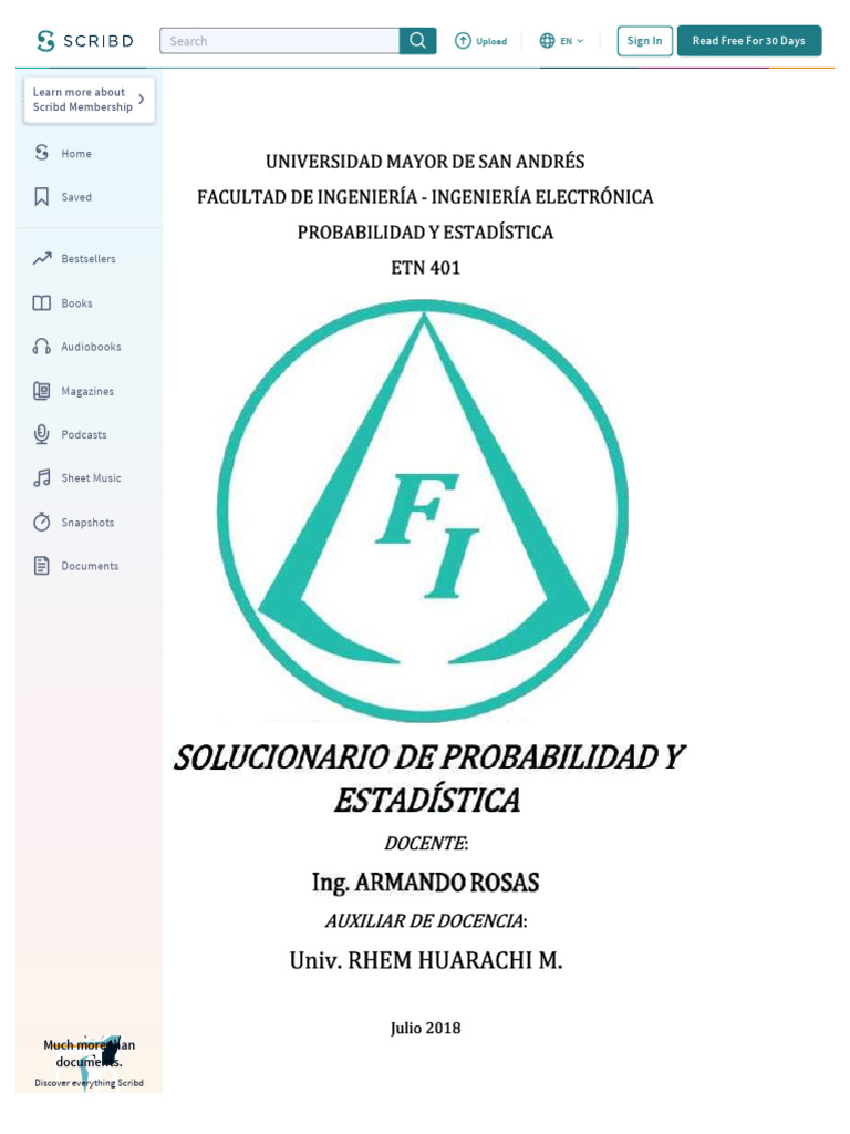 PDF Solucionario de Probabilidad y Estadistica - Compress | PDF | Probabilidades y estadísticas ...