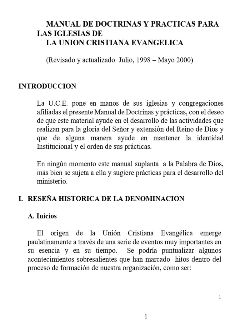 Manual de Doctrinas y Practicas UCE para Tablet | PDF | Iglesia cristiana | espíritu Santo