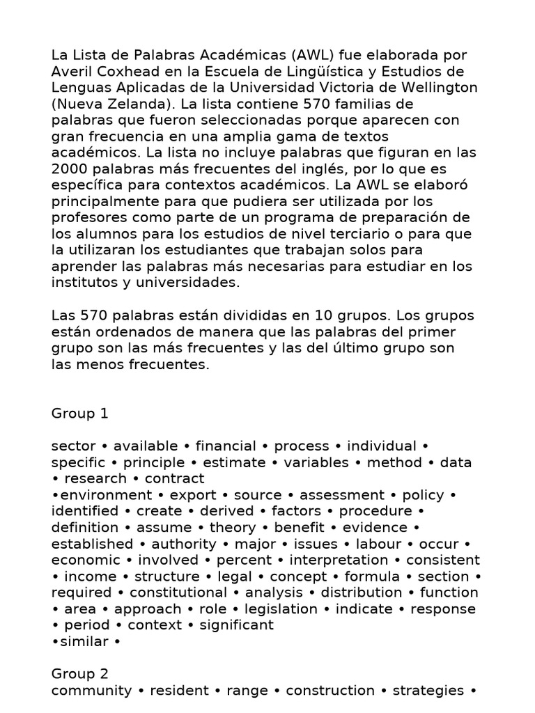 Vocabulario Académico - 1707757218080 | PDF