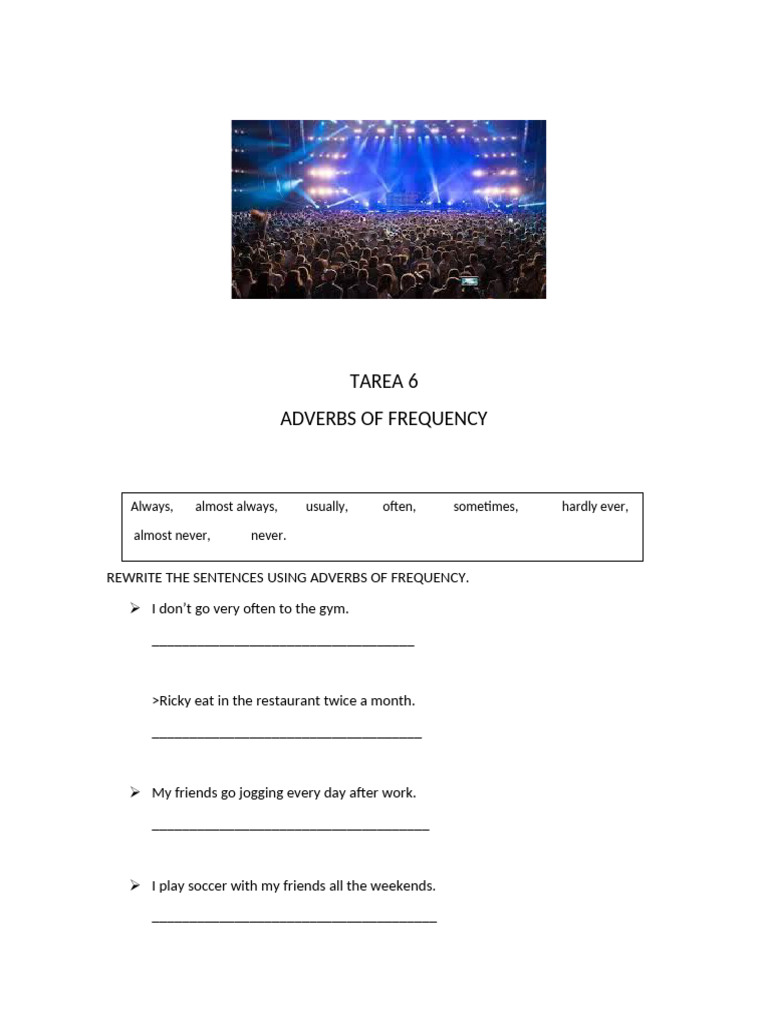 Adverbs of Frequency Exercise | PDF
