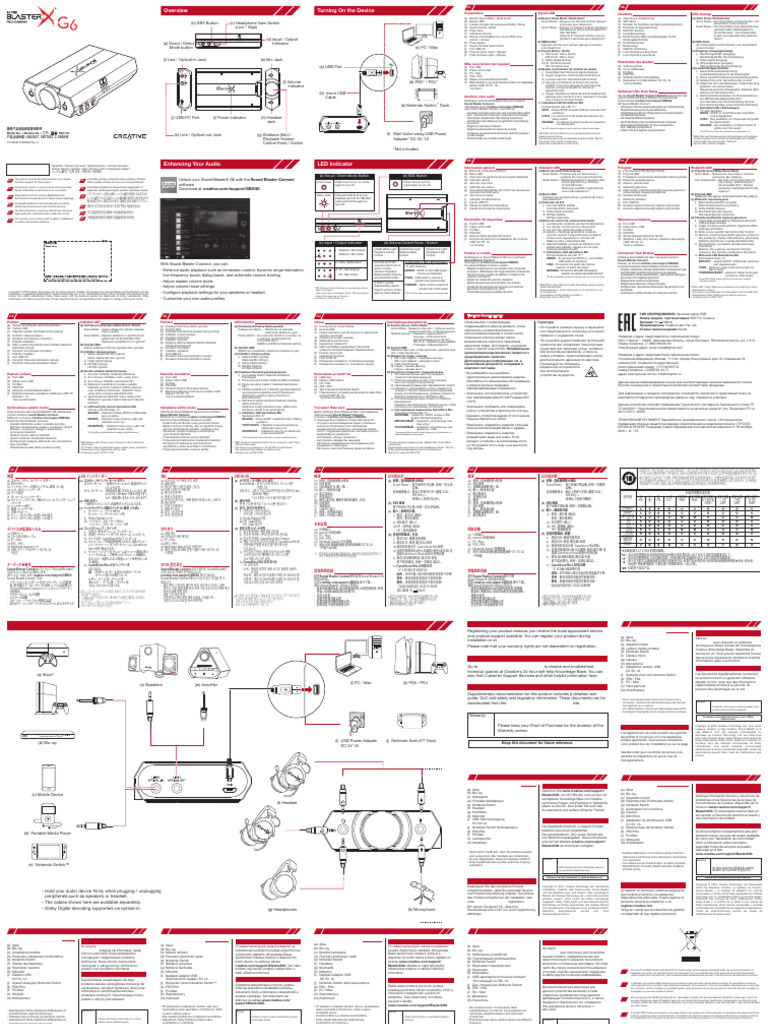 Sound BlasterX G6 QSG Rev C | PDF