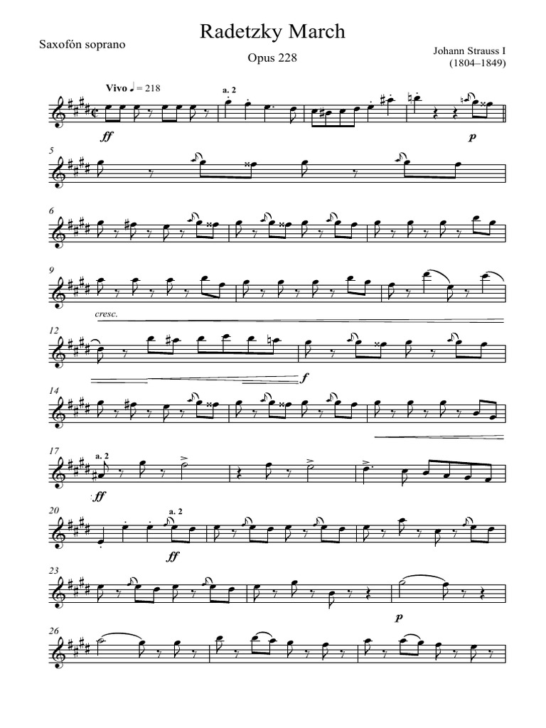 Saxofón Soprano - Radetzky | PDF