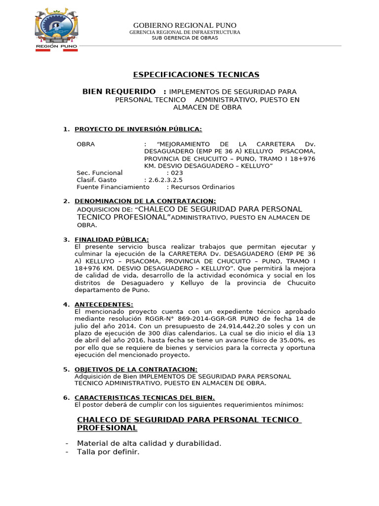 Tdr-De Epp Tecnico | PDF