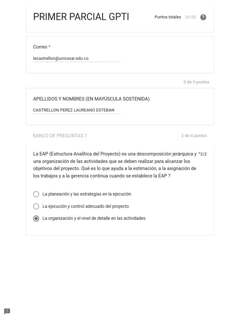 Primer Parcial Gpti | PDF | Business | Presupuesto