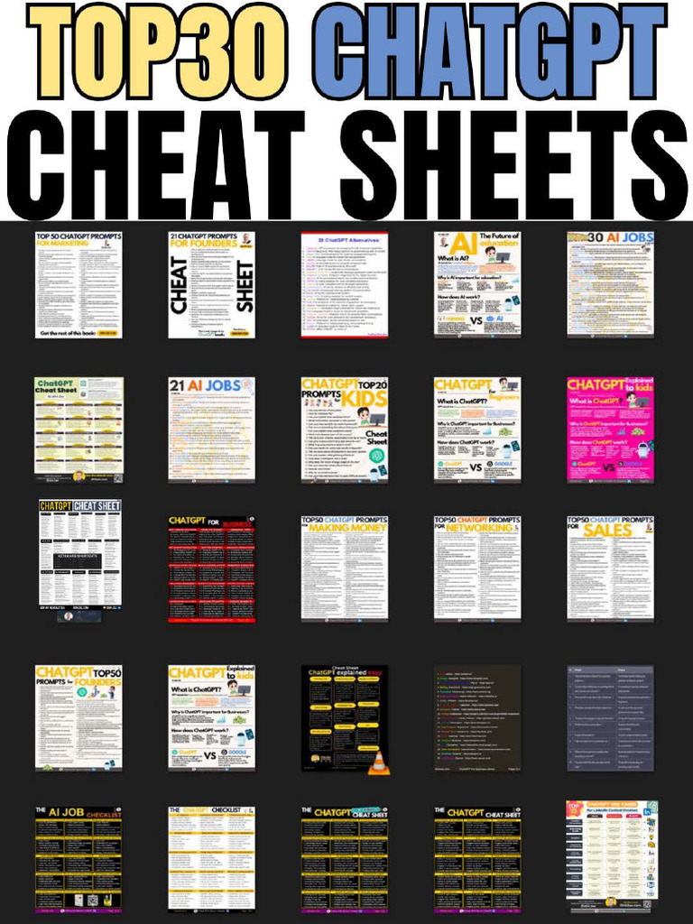 TOP30 ChatGPT Cheat Sheets | PDF