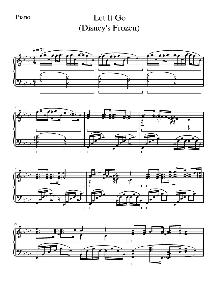 Let It Go Disneys Frozen - Piano | PDF