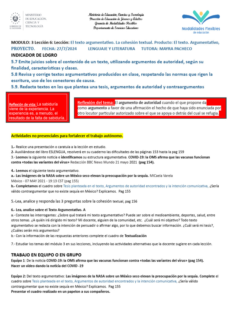 Modulo 3 - Lecc 6 - 1ero - 2024 | PDF