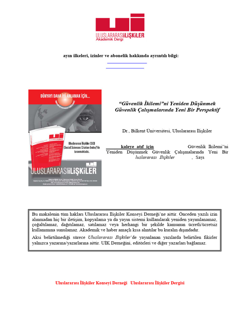 G - Venlik - Kilemi - Ni Yeniden D - Nmek - G - Venlik - Al - Malar ...