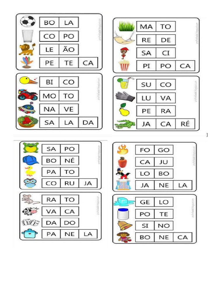 Bingo de Silabas | PDF