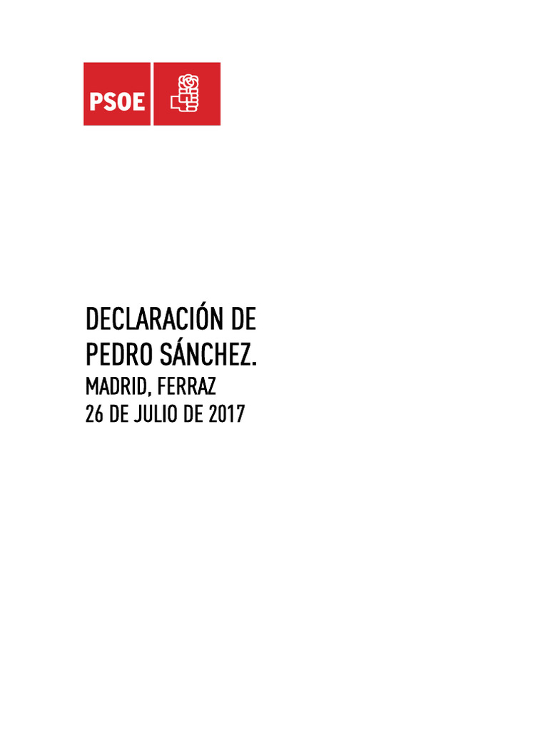 Declaración de Pedro Sanchez | PDF