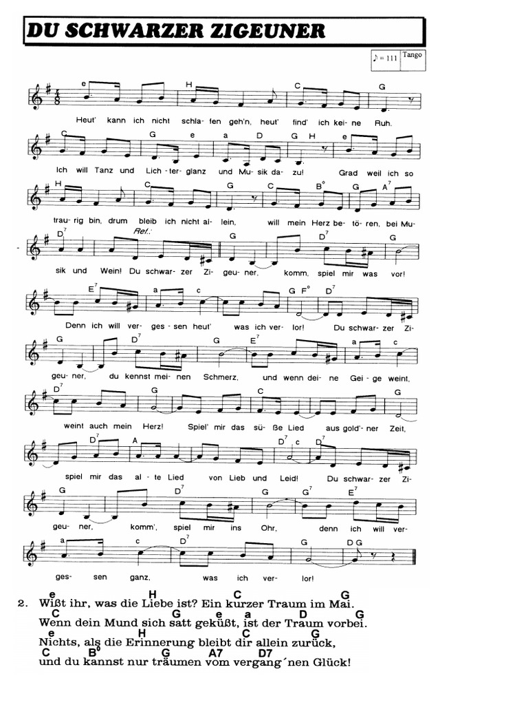Du Schwarzer Zigeuner | PDF