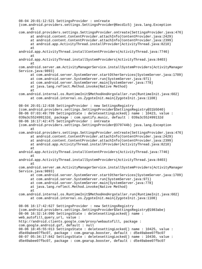 Settings Provider | PDF