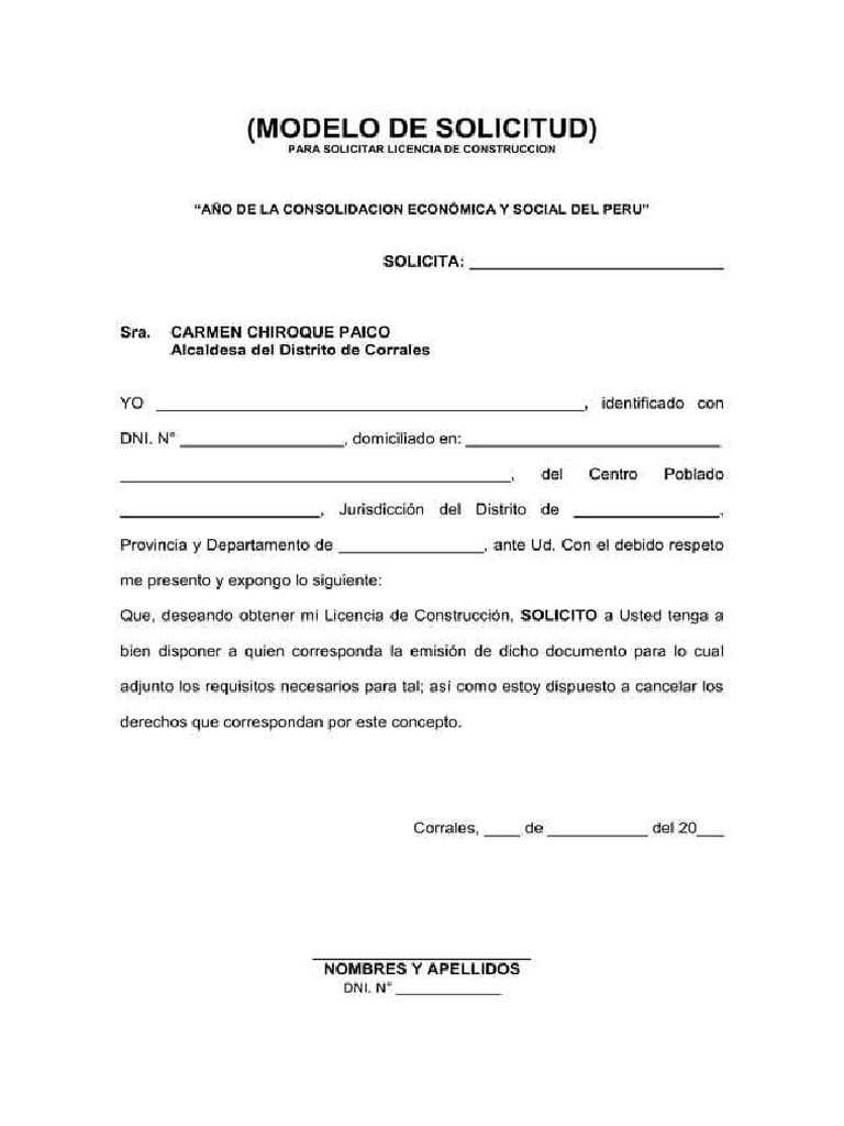 Modelo de Solicitud 1 638 | PDF