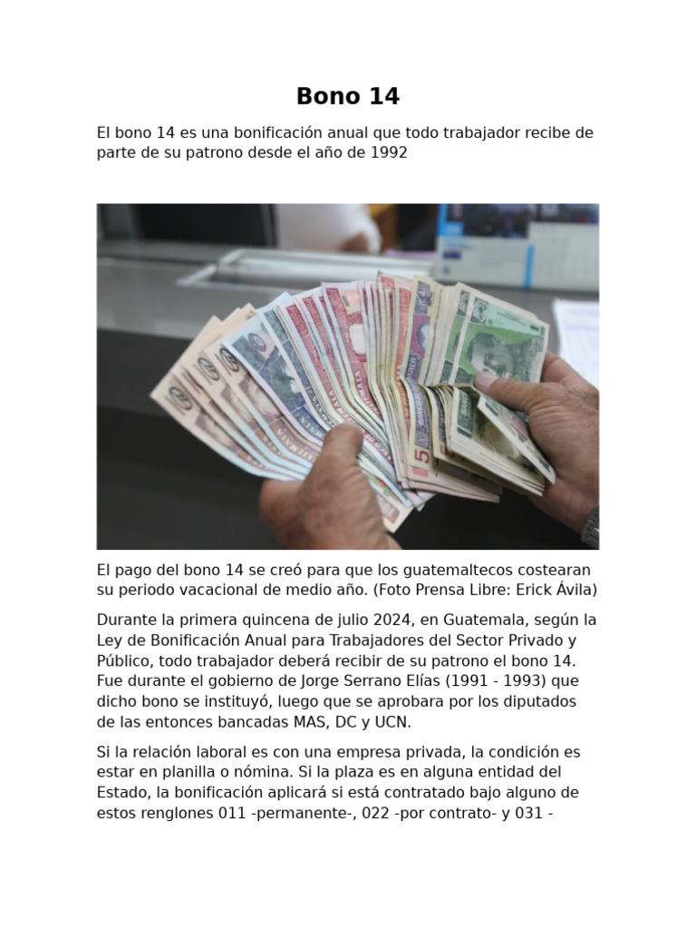 Bono 14 | PDF
