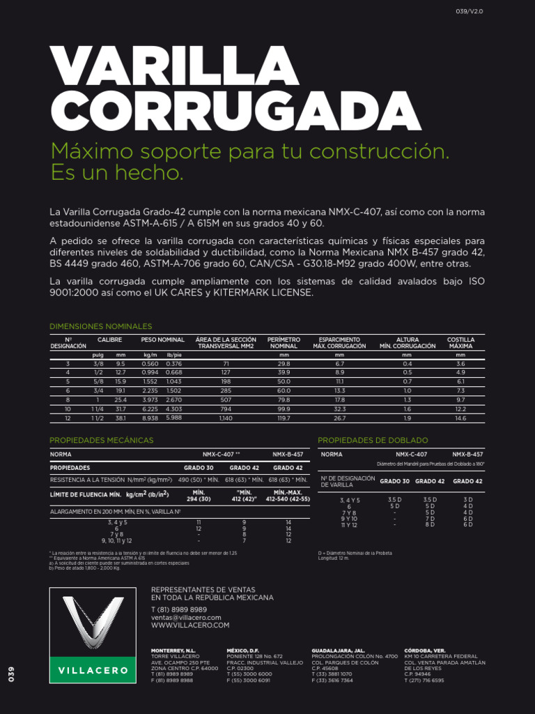 Catalogo - Varilla Villacero | PDF