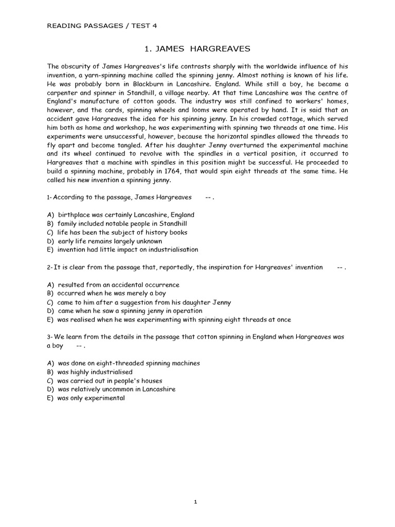 Reading Passages 4 | PDF