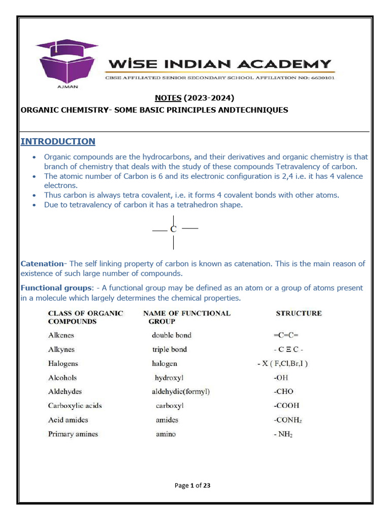 Grade 11 Organic Chemistry | PDF