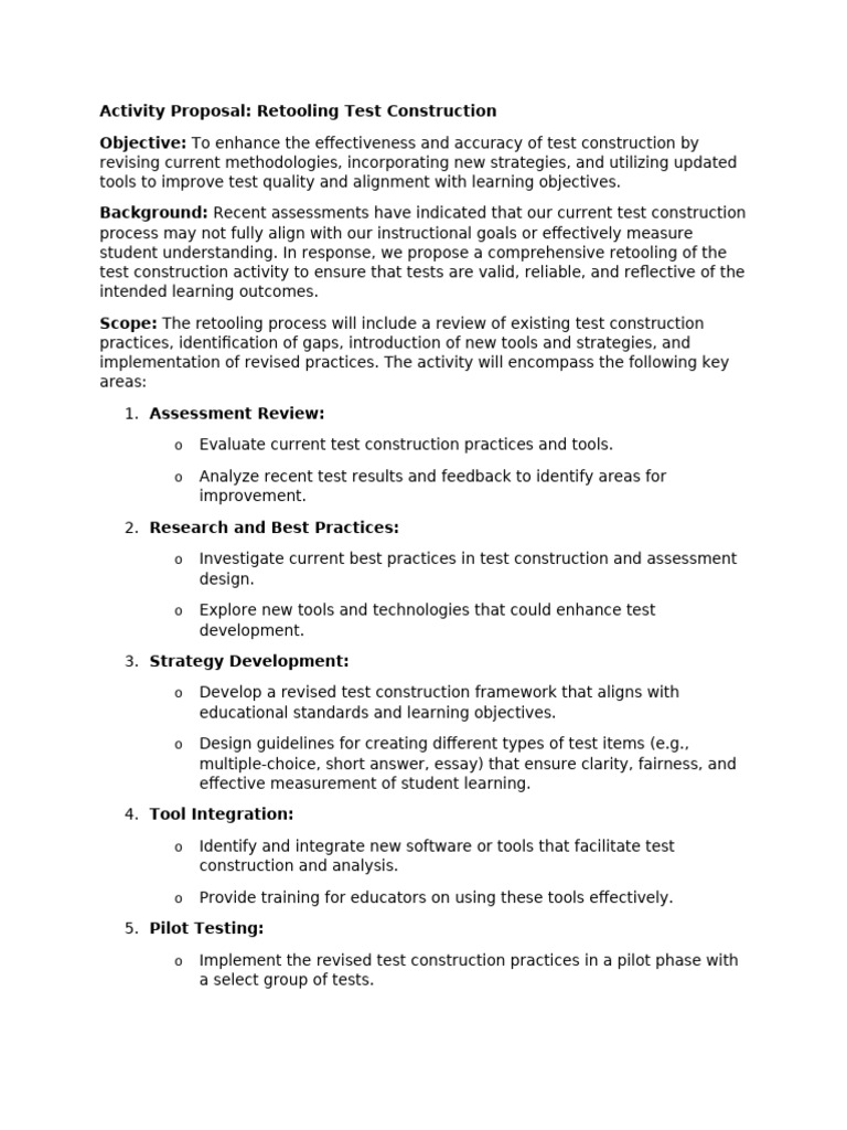 Activity Proposal Template | PDF