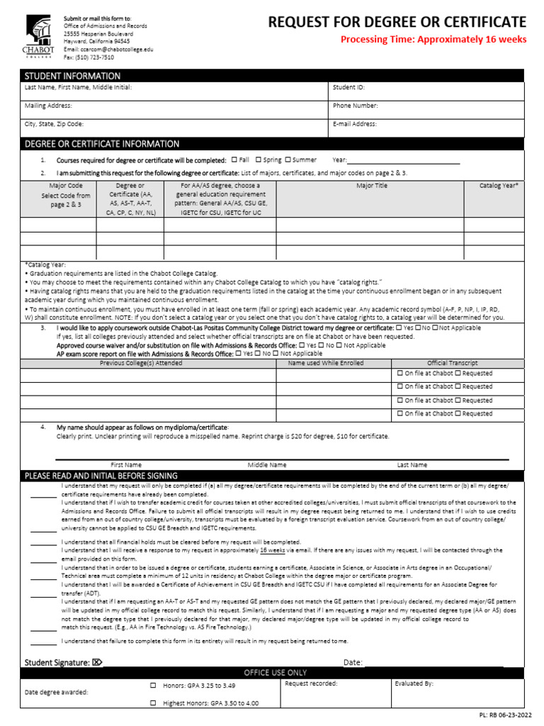 Evaluation Request | PDF