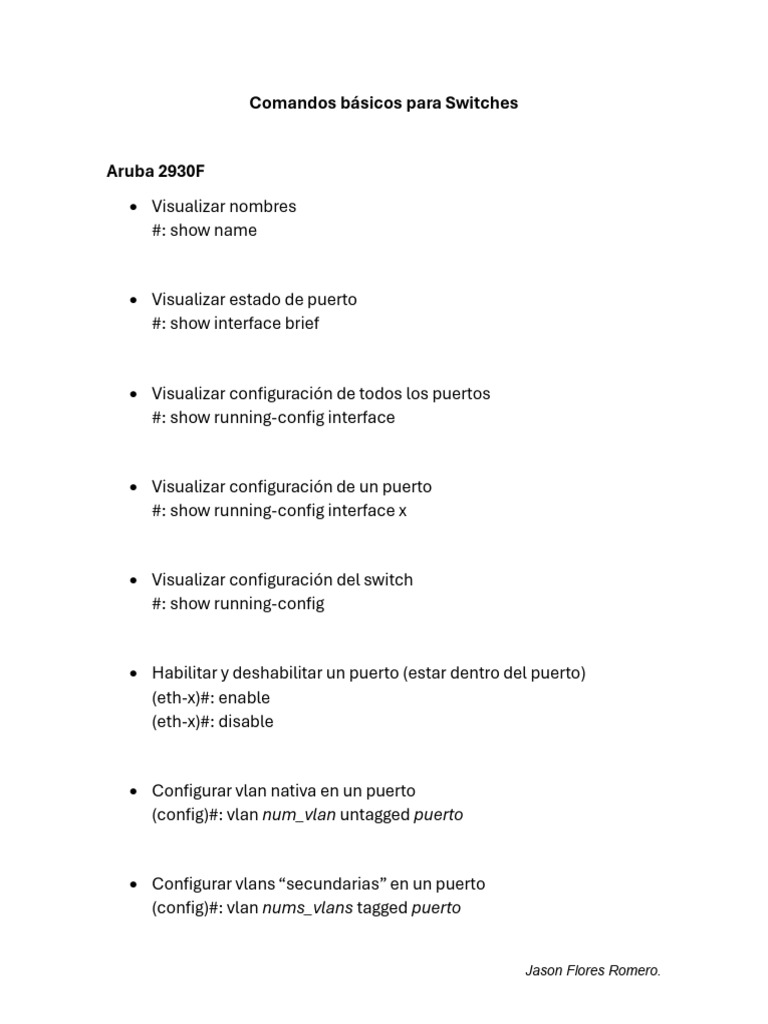 Comandos Básicos para Switches | PDF