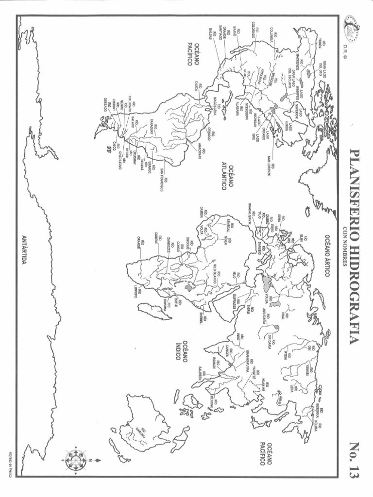 Planisferio Hidrografía Con Nombres | PDF