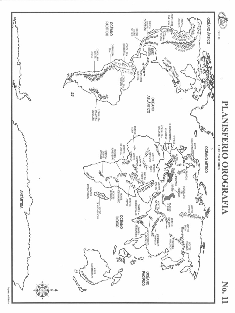 Planisferio Orografía con nombres | PDF