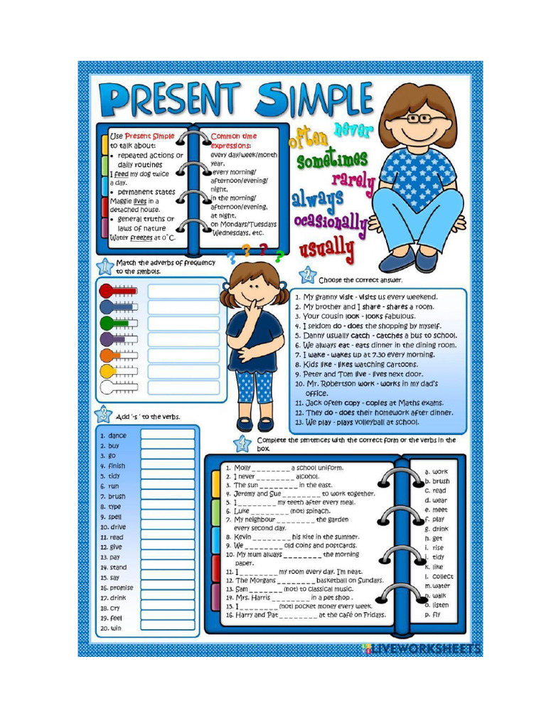 SIMPLE PRESENT AND FREQUENCY ADVERBS WORKSHEET | PDF