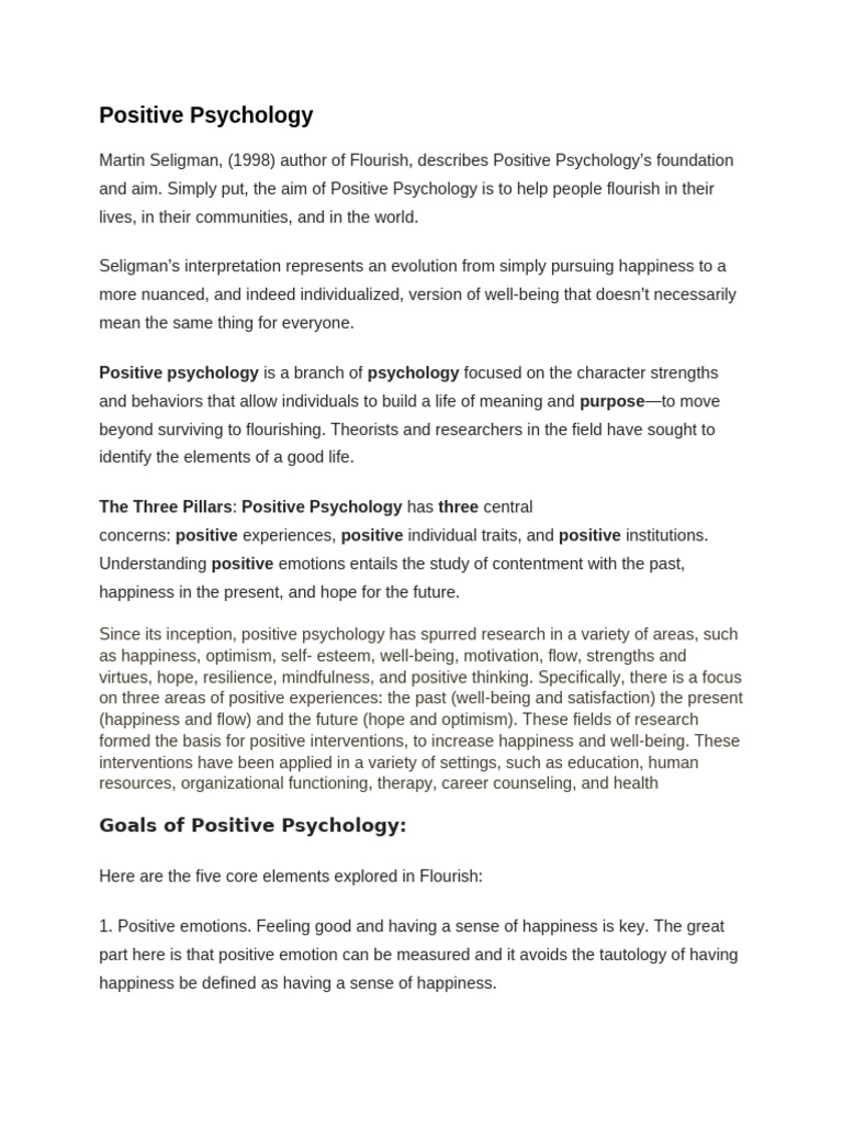 Positive Psychology | PDF