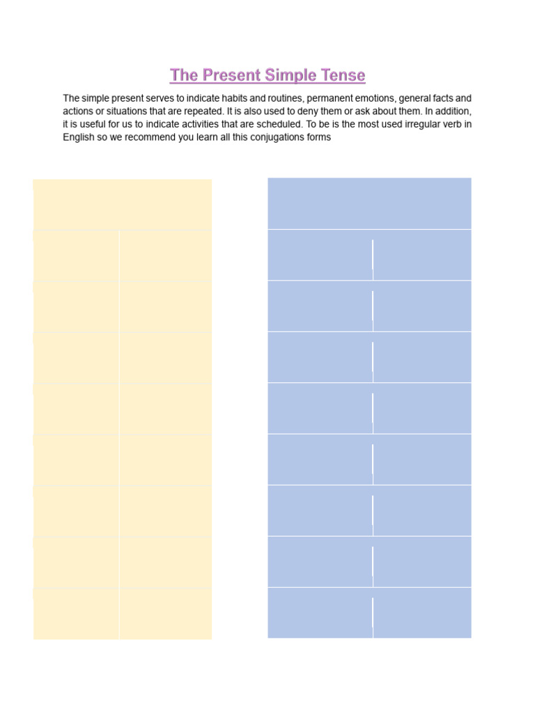 Present Simple Tense Pdf