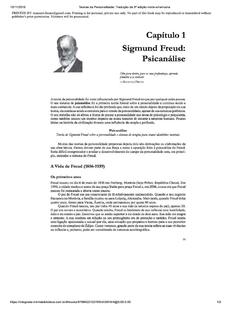 Freud - Teoria Da Personalidade | PDF