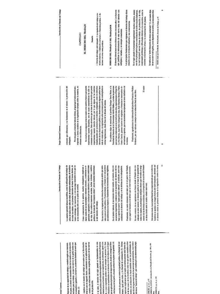 Capitulo 1 Introduccion Al Derecho Del Trabajo Gamonal | PDF