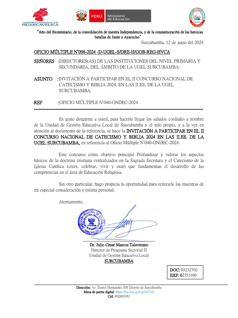 5654481-oficio-multiple-n-098-2024 | PDF