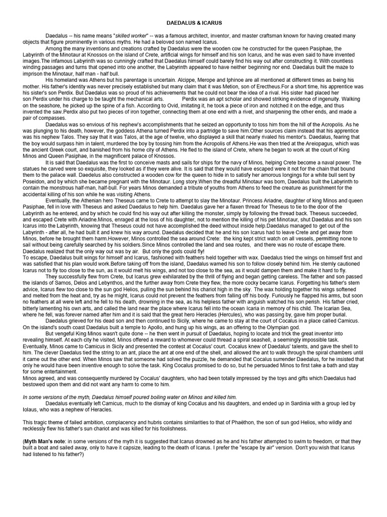 GROUP 4 DAEDALUS and ICARUS | PDF