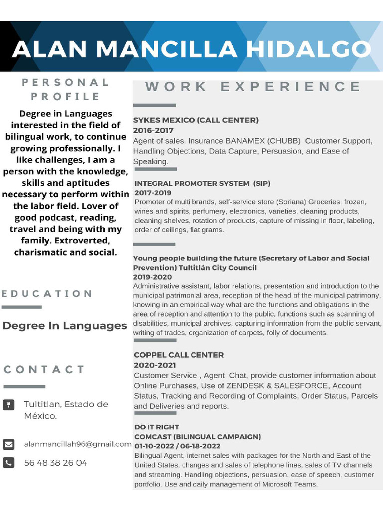 Alan Mancilla CV Agust | PDF