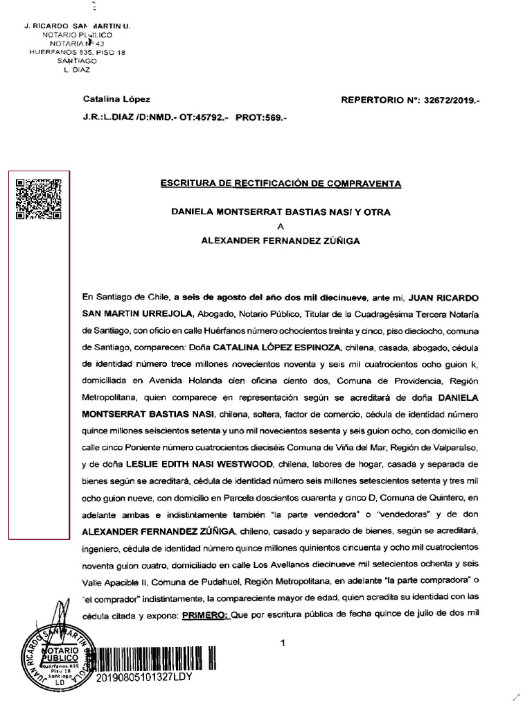 Escritura de Rectificacion | PDF