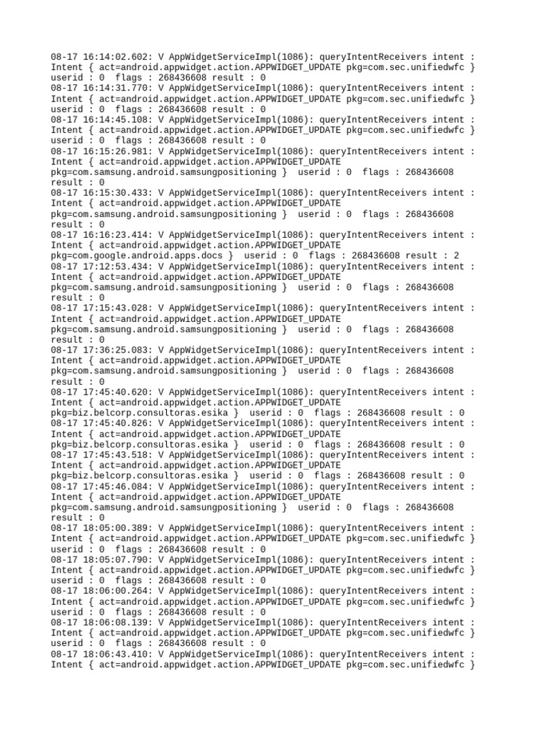 Appwidget History Log1 | PDF