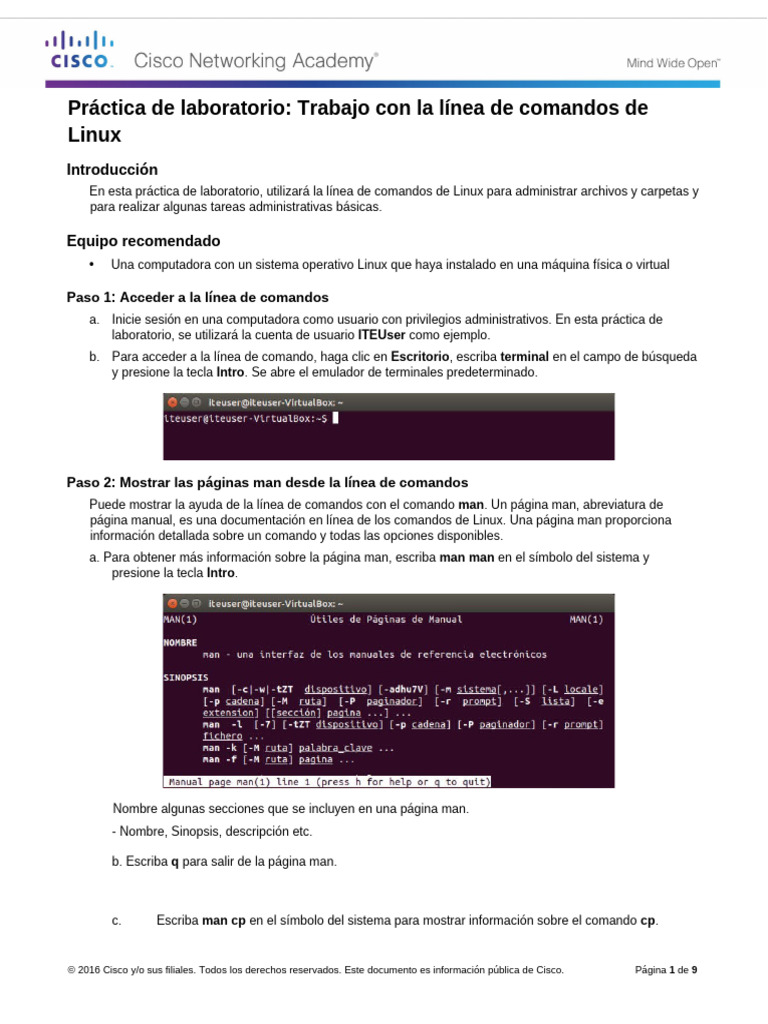 Lab - Working with the Linux Command Line | PDF
