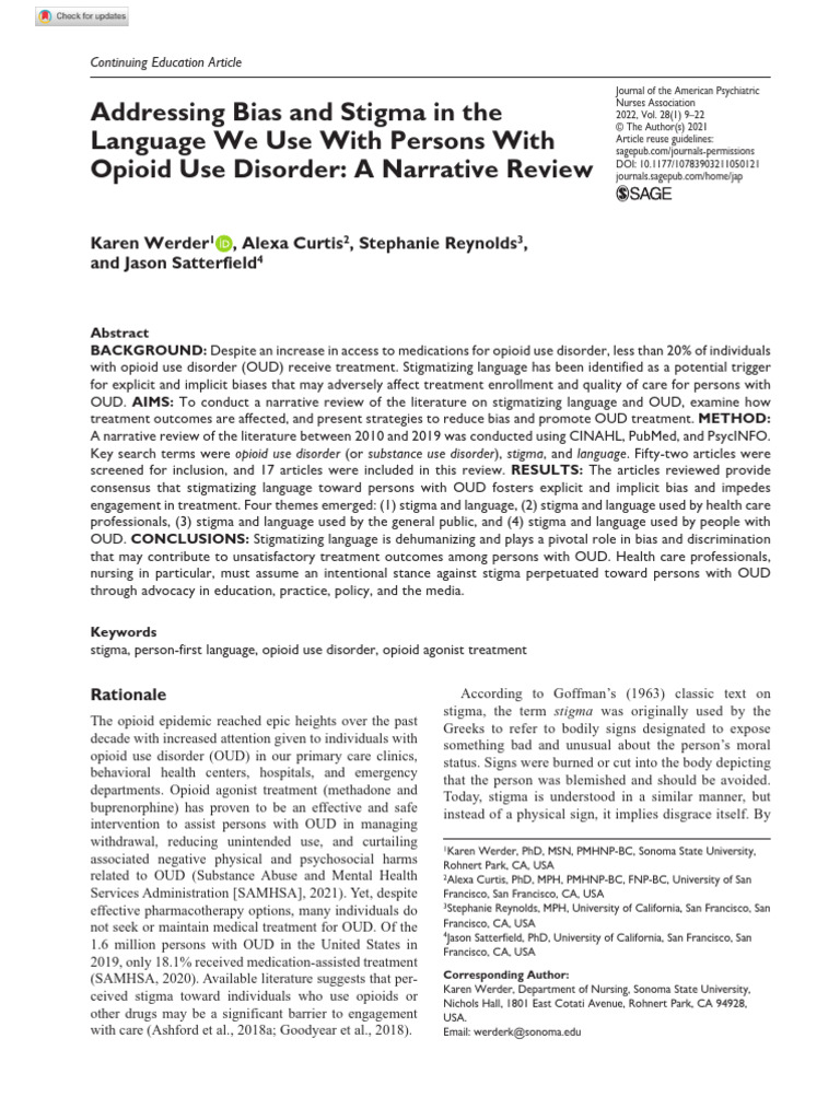 Stigmatizing Language in OUD Care | PDF | Social Stigma | Substance Abuse