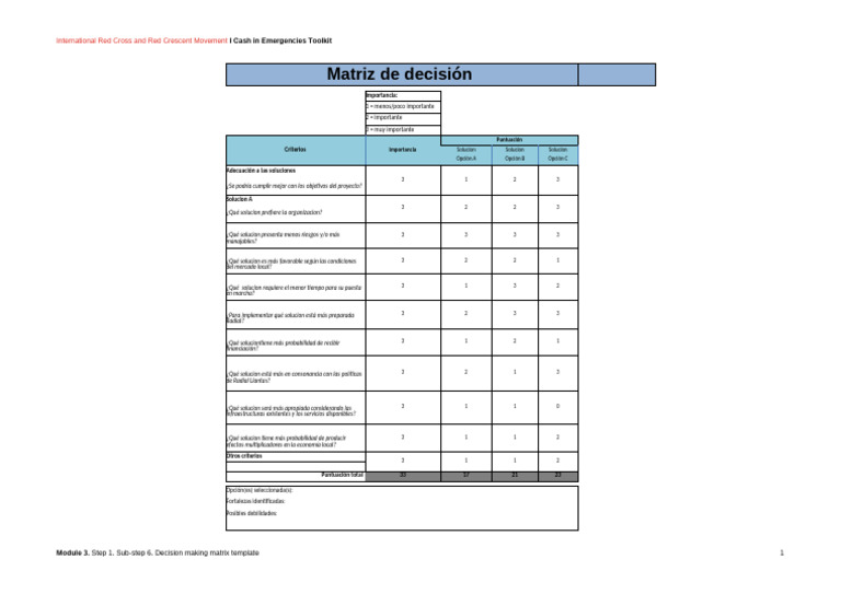 1 6 1 Plantilla de La Matriz de Decision | PDF