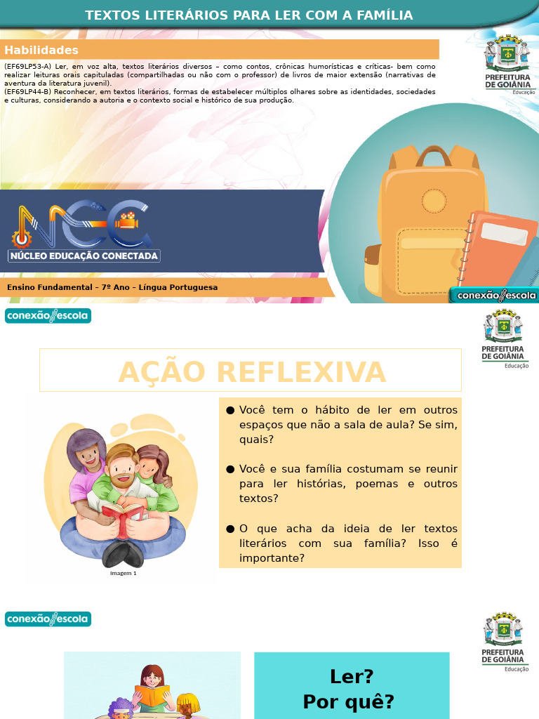 Slides 5 - Textos Literã¡rios para Ler Com A Famã Lia | PDF