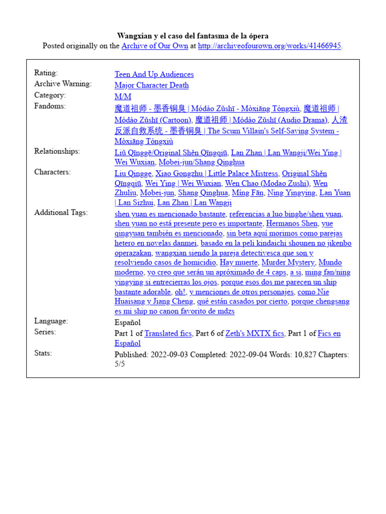 Wangxian y El Caso | PDF