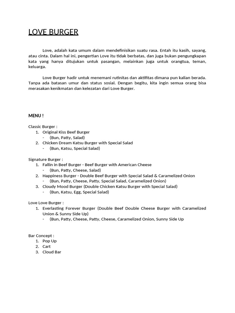 Love Burger | PDF
