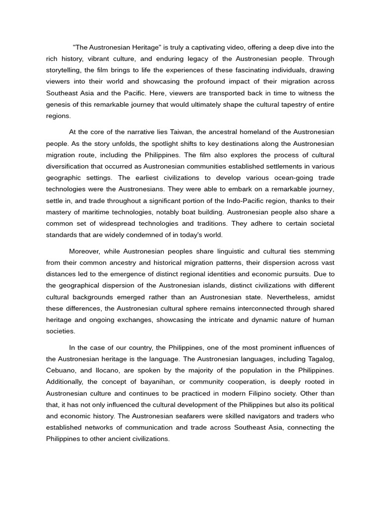 The Austronesian Heritage | PDF