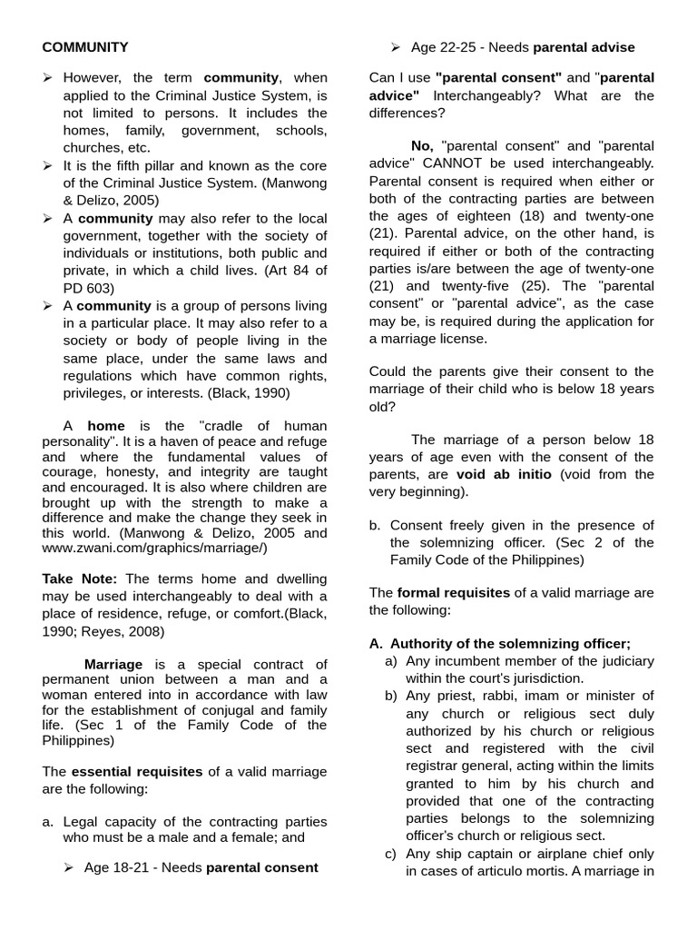 CLJ 1 Community Pillar | PDF | Marriage | Family