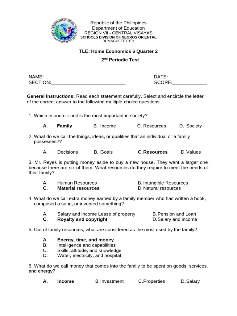 Q2-Home Economics 6-Final | PDF