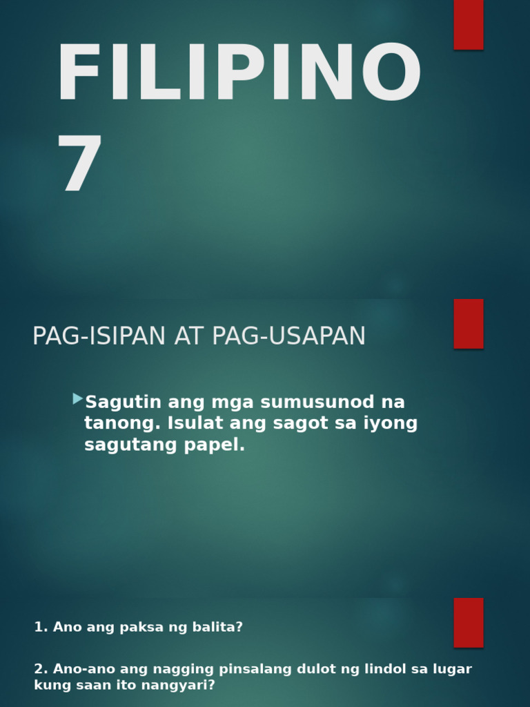 Filipino G7 Pagsasanay | PDF