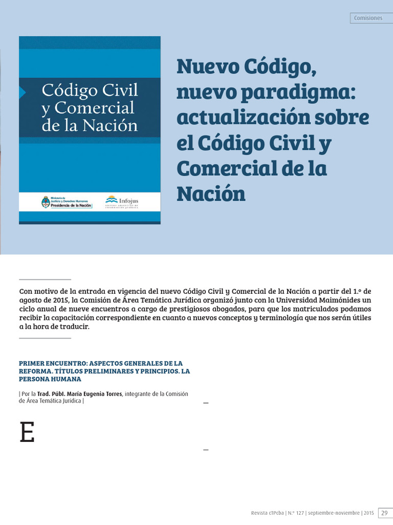 Nuevo Código, Nuevo Paradigma (Artículo CTPCBA) | PDF