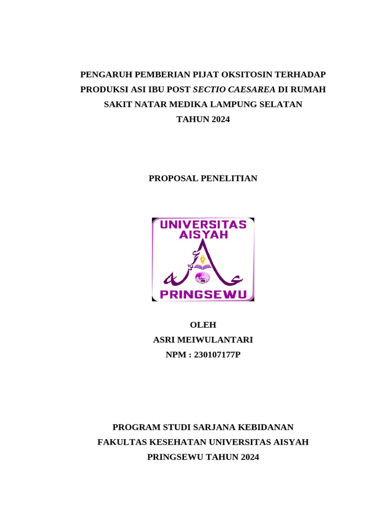 Pijat Oksitosin ASRI REVISI Newww | PDF