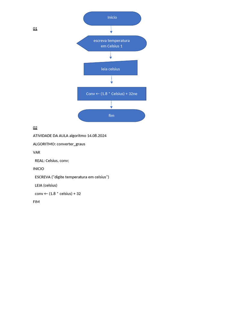 ATIVIDADE DA AULA Algoritmo 14.08.2024 | PDF