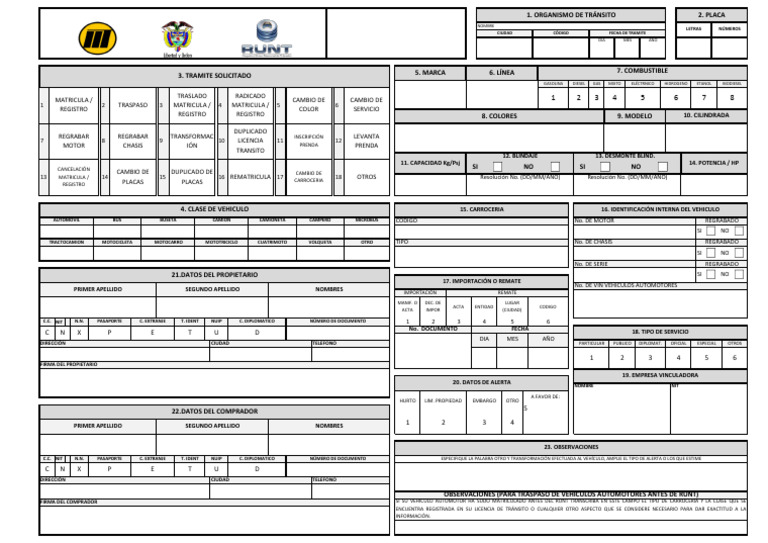 Formulario de Solicitud de Tramites Del Registro Nacional Automotor | PDF